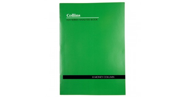 Collins Analysis Book 'A24' Series 24 Leaf, A4, 8 Money Column
