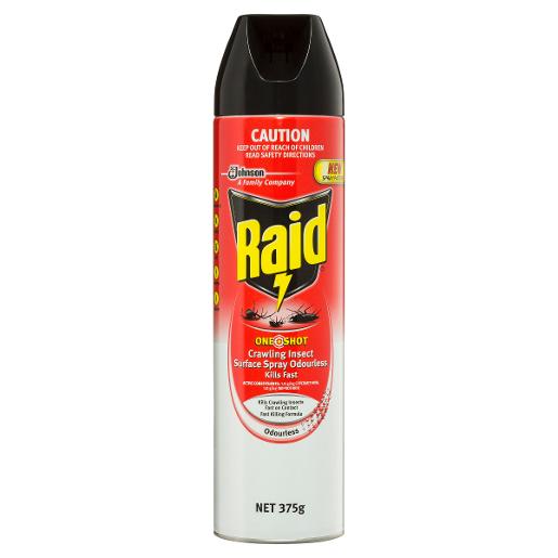 Raid One Shot Crawling Insect Killer Odourless 375gm