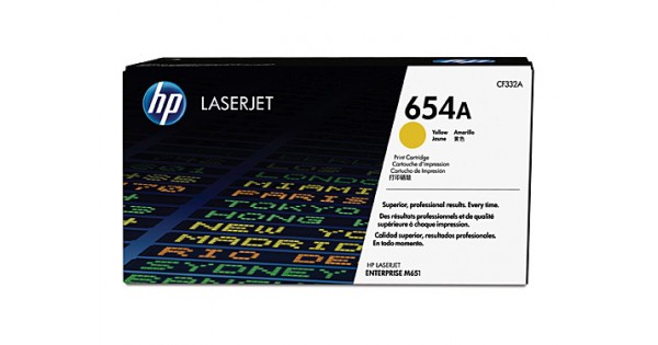 HP No. 654A Yellow Toner Cartridge - 15,000 pages