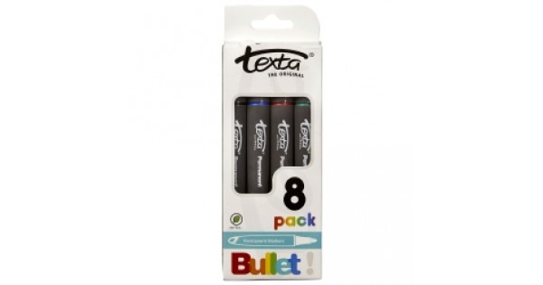 Texta Permanent Markers Bullet Point pk8