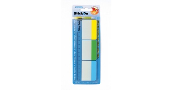 Stick on filing tabs b/tone 37x50 3 cols pk3