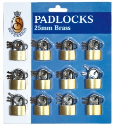 Padlocks Brass SOVEREIGN 25mm - Pack of 12
