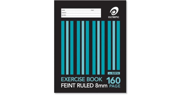 Exercise book 225 x 175mm stripe 160 pg sewn pk 10