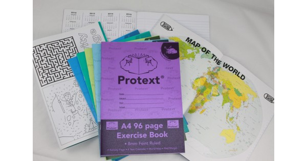 Exercise Book PROTEXT A4 8mm Ruled With Margin 96pg rabbit -Pack 10