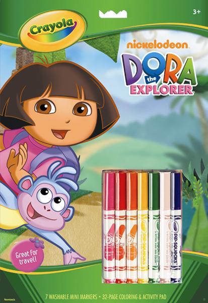 Colouring & activity pad crayola w/ markers dora
