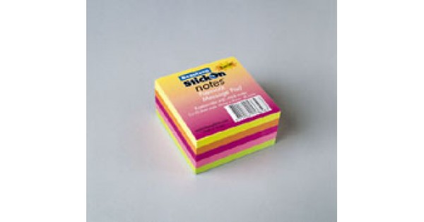 Stick on notes cube b/tone 76x76 neon cols