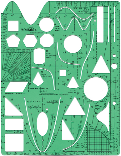 Stencil template math-aid & proliner non-formulae yrs 9-12