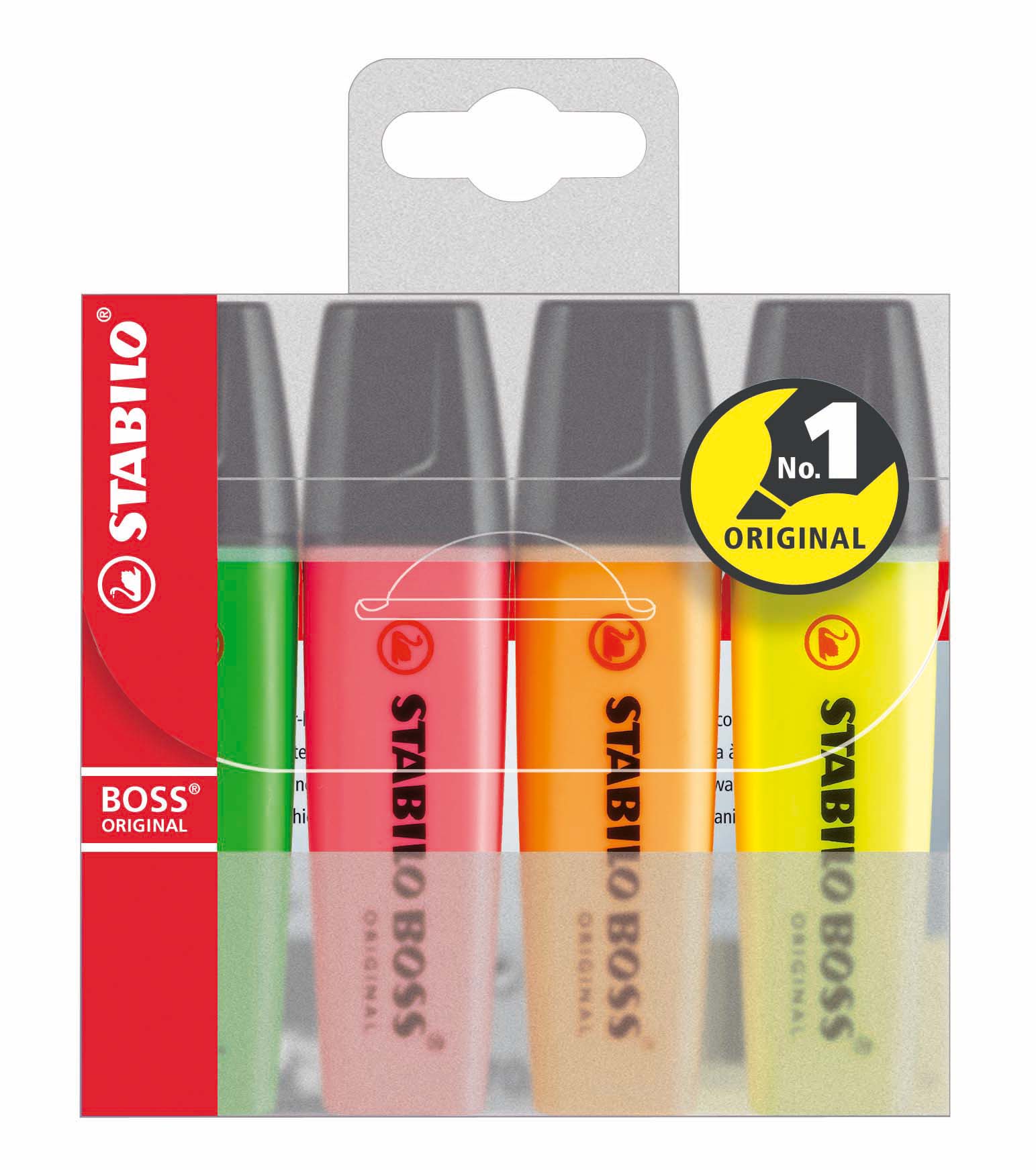 Stabilo Boss Highlighter Assorted 4 Pack