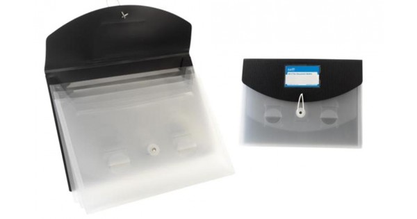 Document wallet bantex 3tier jet black pp eco