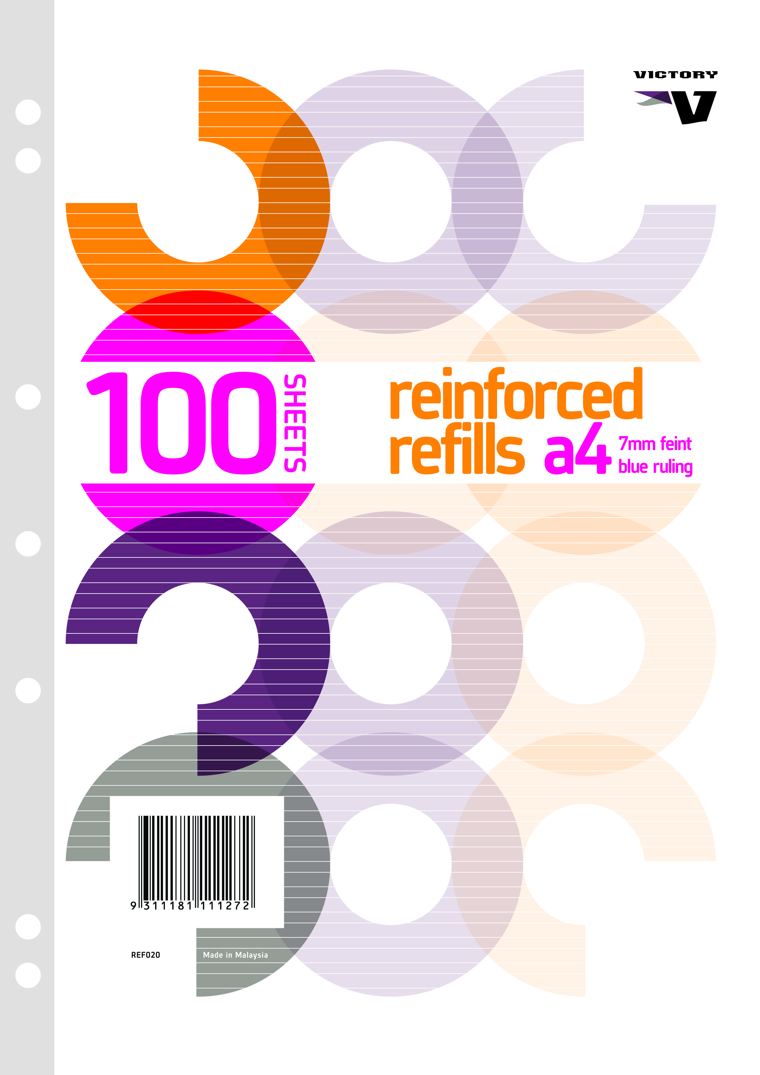 Binder refill victory a4 reinf 100's