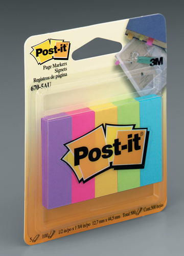Post- it page markers 670-5au asst ultra
