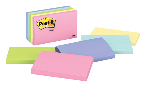 Post- it notes 655-5 73x123 asst pastel pk5