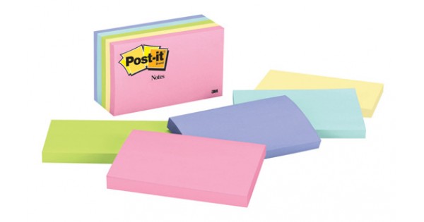 Post- it notes 655-5 73x123 asst pastel pk5