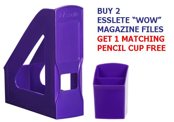 Magazine file esselte wow white bonus buy 2 get free matching pencil cup
