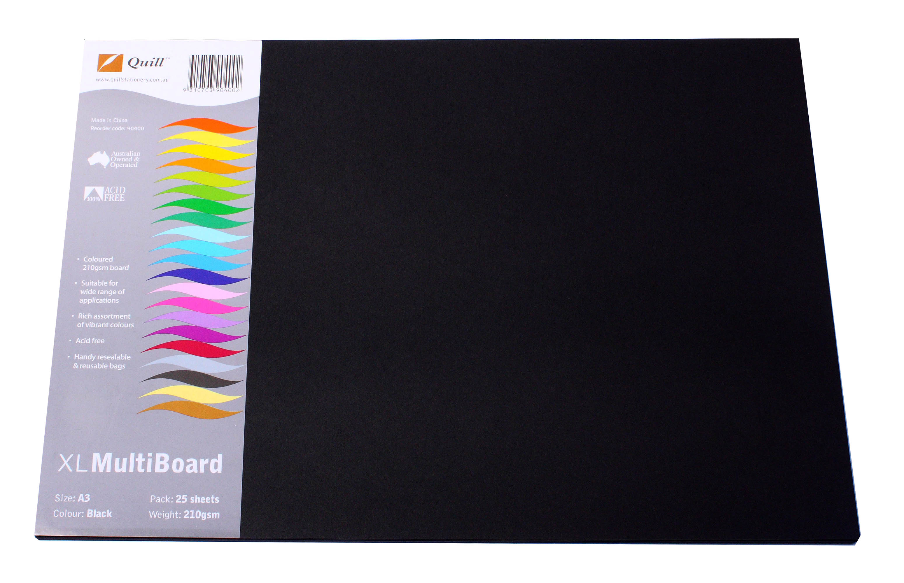 Cardboard quill a3 xl multiboard 210gsm black pk25