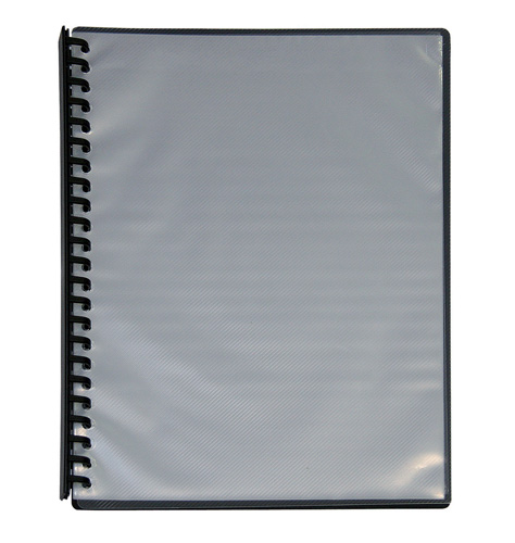 Display book a4 refillable clear front black 20p