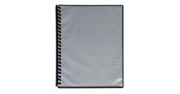 Display book a4 refillable clear front black 20p