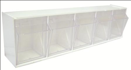 Storage bin deflect-o stack-a-bin 5 bins storage system white