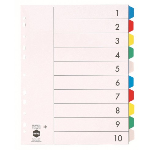 Dividers For Lever Arch Files Tiger A4 Extra Wide 10-Part Dividers For ...