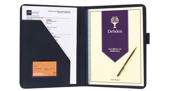 Compendium DEBDEN Executive PU With A4 Wiro Notepad -Black