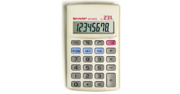 Calculator sharp el231lb 8 dgt batt lg display