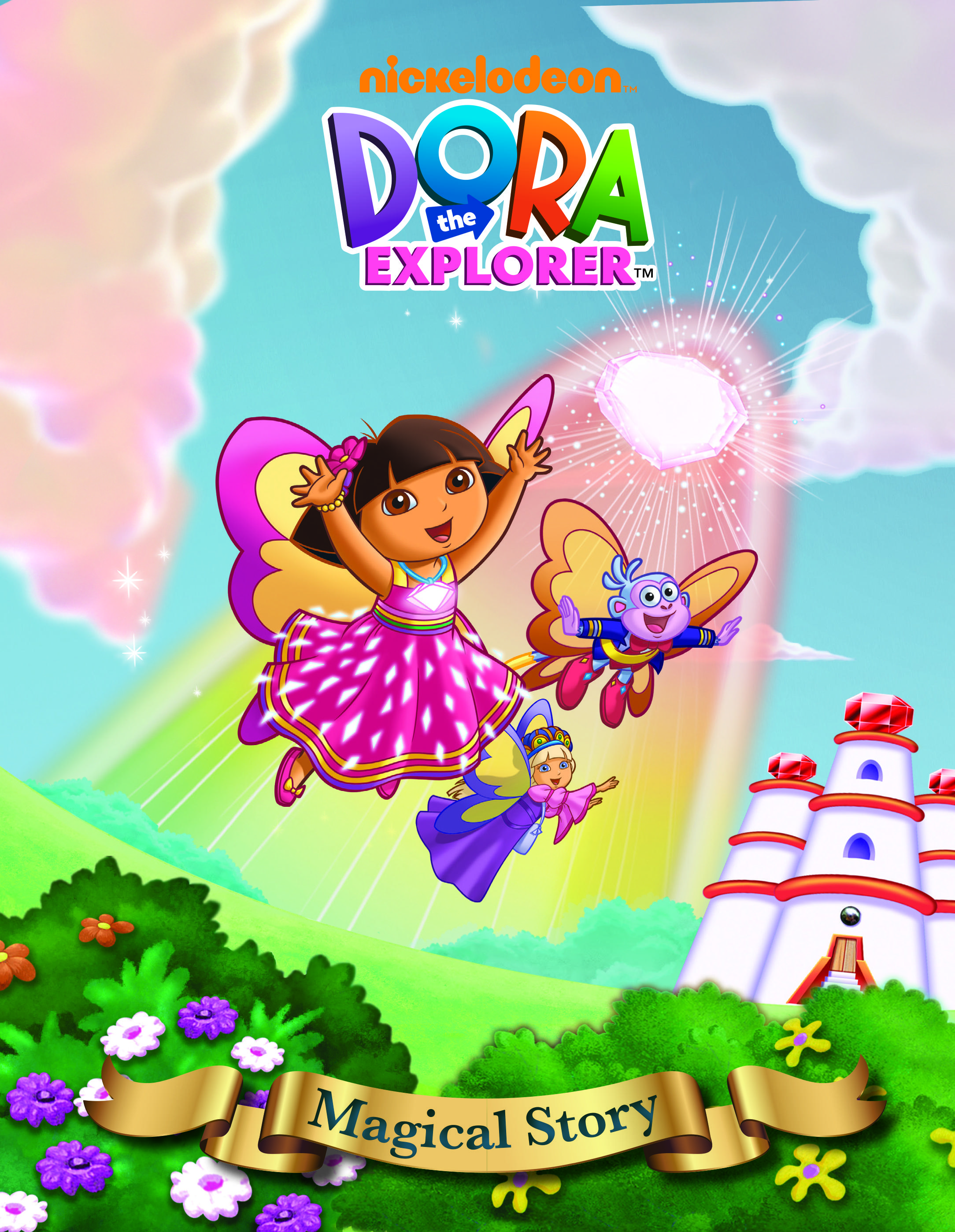 Book reading disney die cut dora the explorer