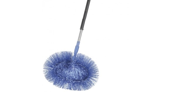 Round cobweb broom with adjustable flex head oates w340xd330xh1145mm blue/